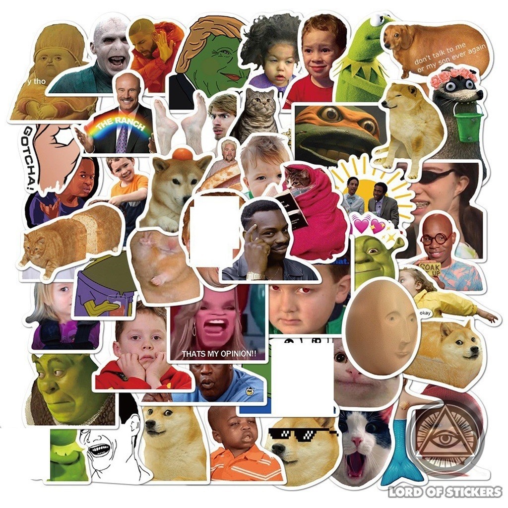 Set 50 Hình Dán Meme Sticker Vui Nhộn Hài Hước Chống Thấm Nước Trang ...