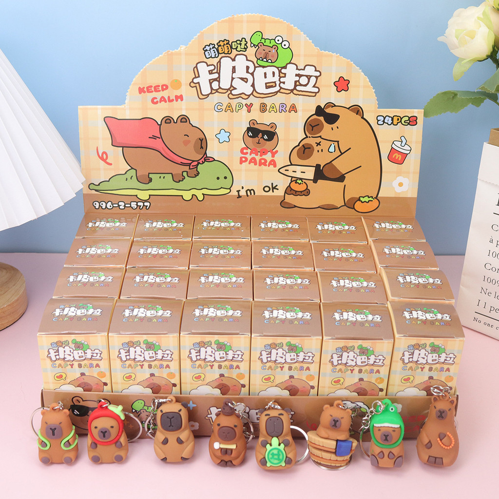 24 hộp mô hình Capybara Blind Box, móc khóa hoạt hình dễ thương, đồ ...