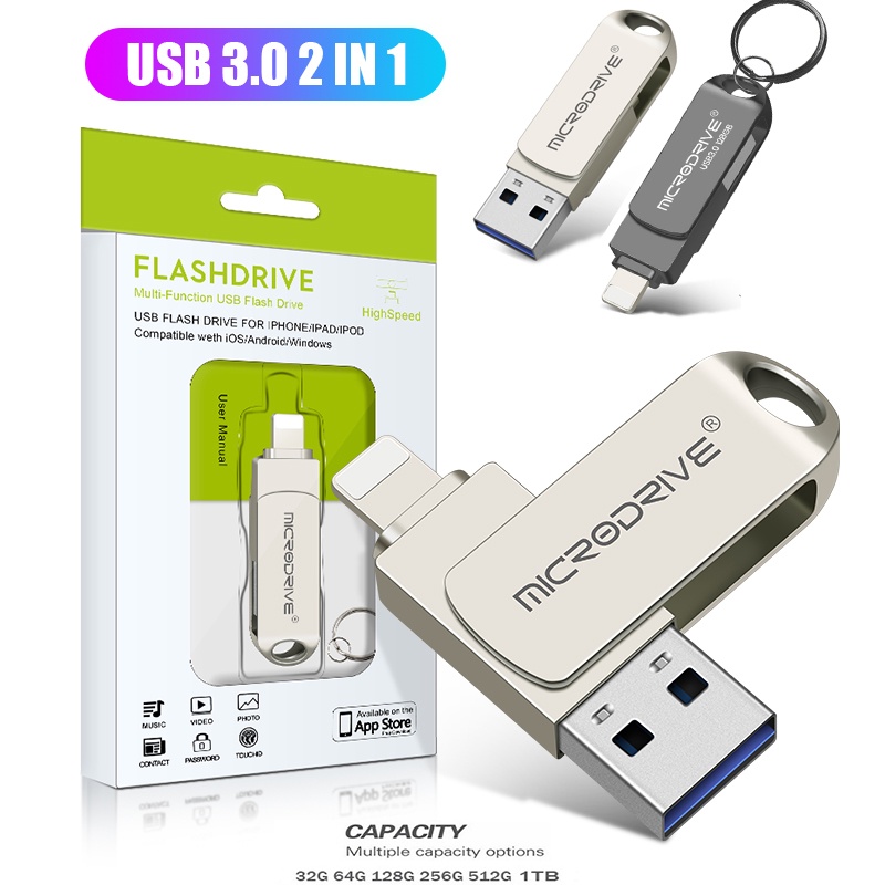 Usb 3.0 Bộ Nhớ 128gb 256gb 512gb 1tb 2 Trong 1 pendrive 64gb | Shopee ...