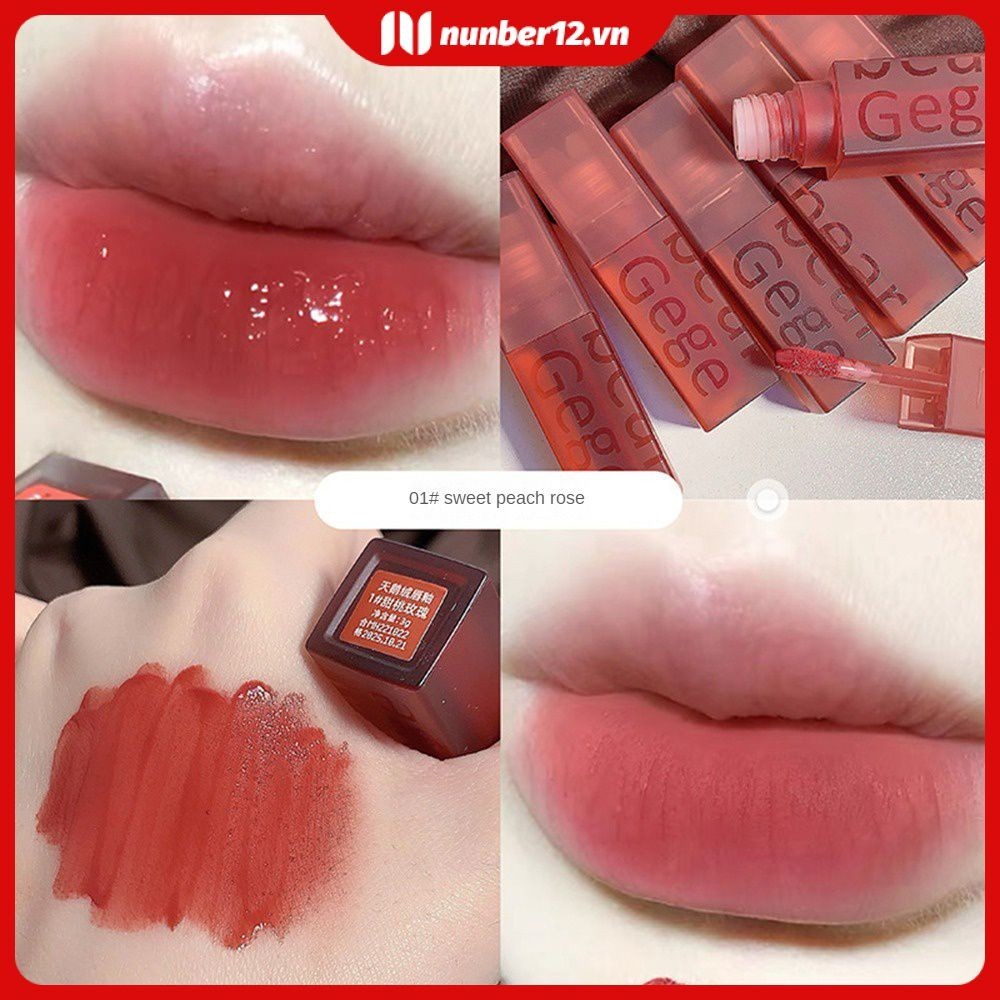 Son môi Gegebear Velvet Soft Mist Lip Glaze Matte Long Lasting Lipstick Có 6 màu (number12.vn ...