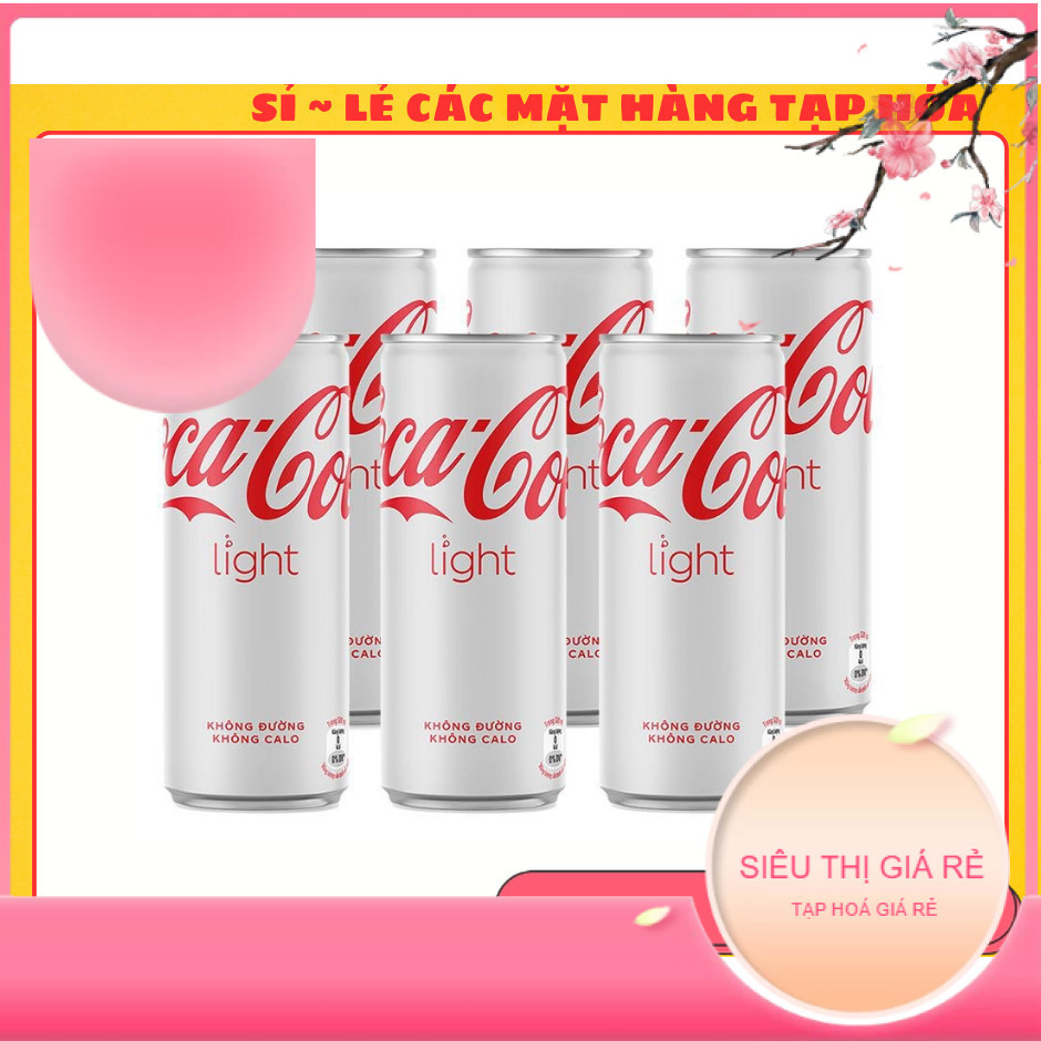 (STGR) THÙNG 24 LON COCA-COLA LIGHT KHÔNG ĐƯỜNG 330ML | Shopee Việt Nam