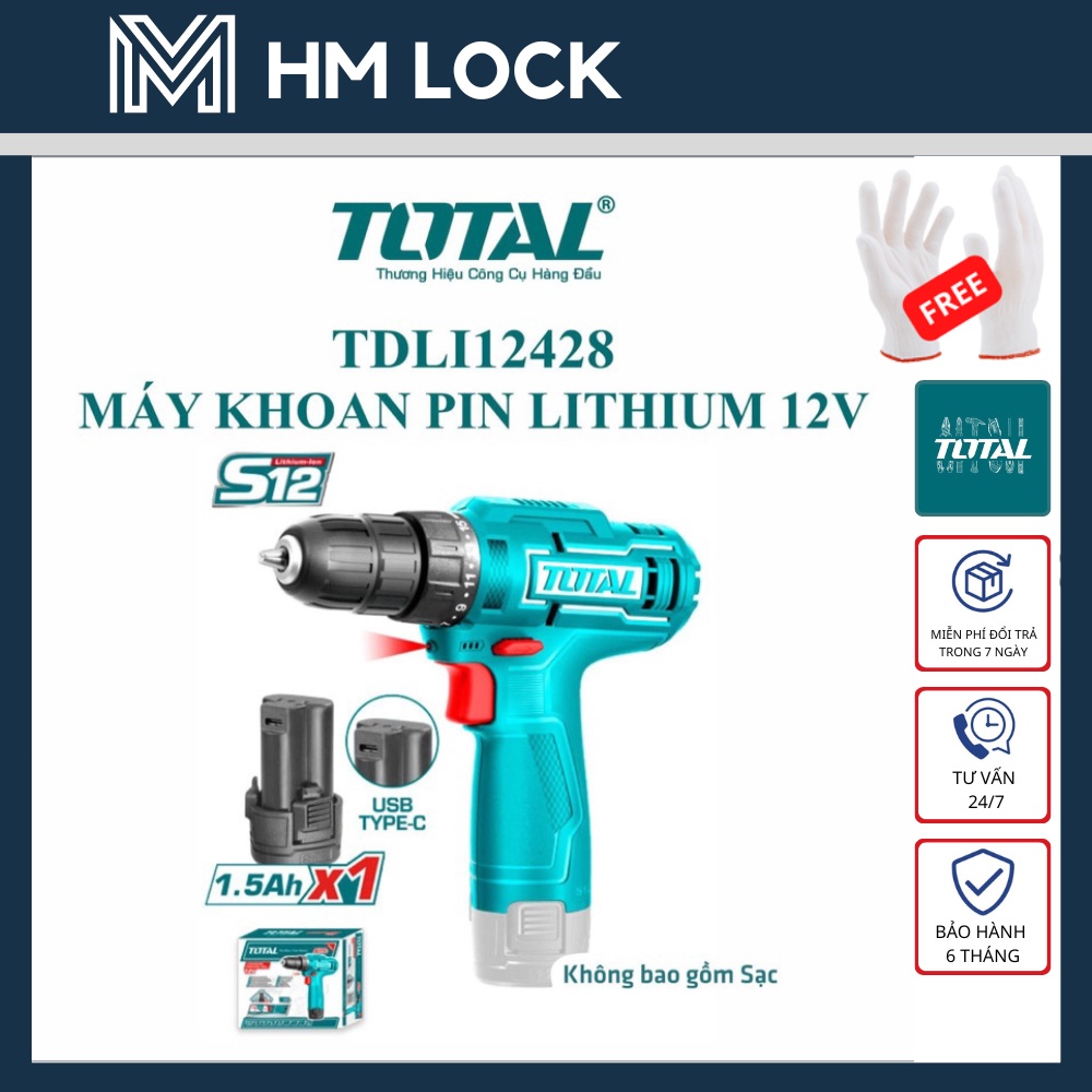 MÁY KHOAN PIN 12V TOTAL - HÀNG CHÍNH HÃNG - TDLI12428 | Shopee Việt Nam