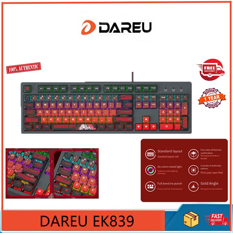 Dareu EK839 Yalvite Chủ Đề Esports Cáp Bàn Phím Cơ Máy Tính Trò Chơi ...