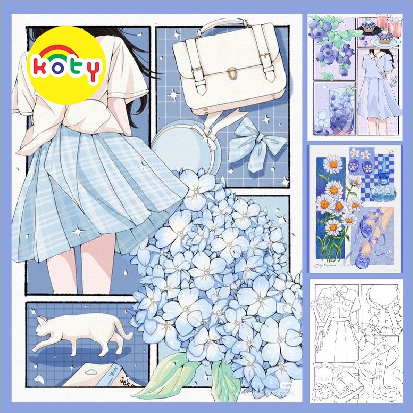 Bộ 10 tranh tô màu nước TQ5, giấy dầy đẹp có tranh mẫu TM132 | Shopee Việt Nam