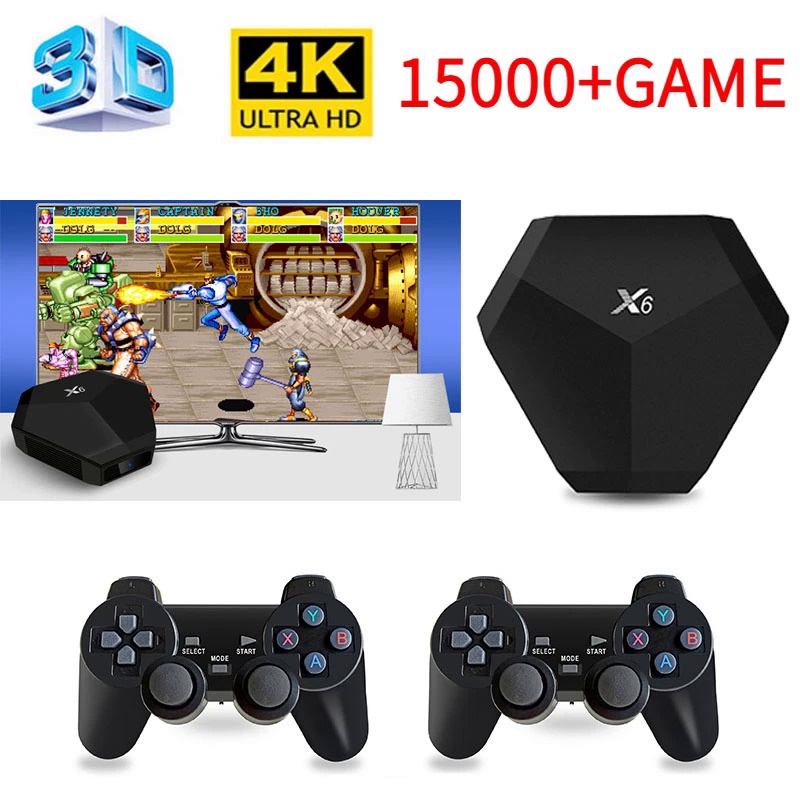 Máy Chơi game x6 video 15000 Trò Chơi hd 4k 3d hdmi Kép 64gb ps1 gba ...