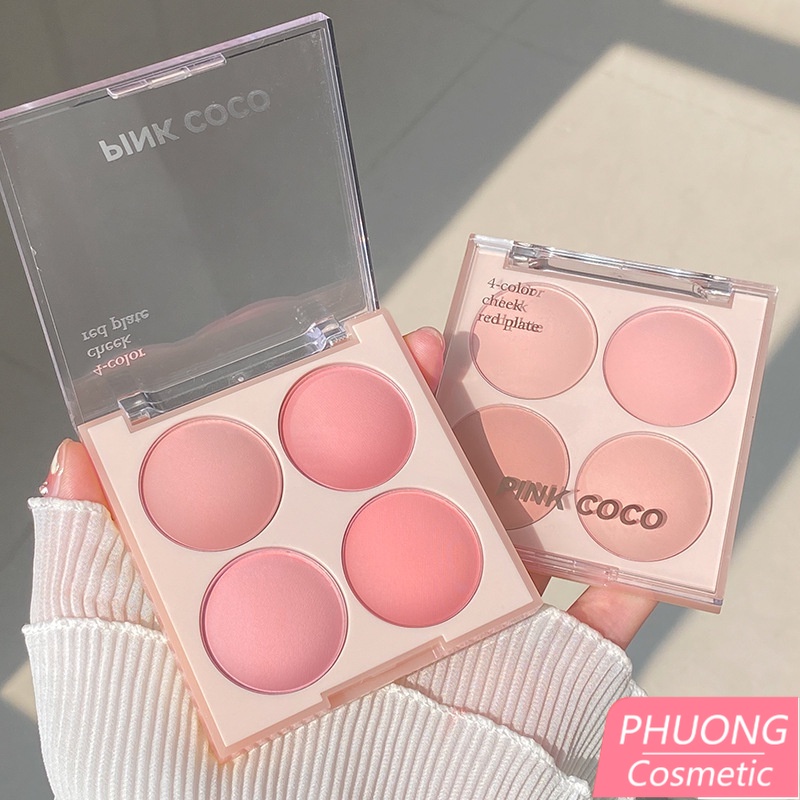 Bảng Phấn Má Hồng PINK COCO 4 Màu Bền Màu Tiện Lợi | Shopee Việt Nam