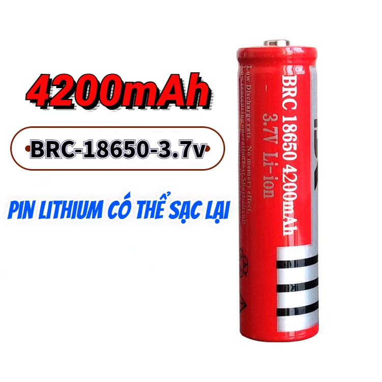 [Gói 2 chiếc] Pin sạc 3V7 - 18650 4200mah màu đỏ loại 1 xịn dùng cho ...