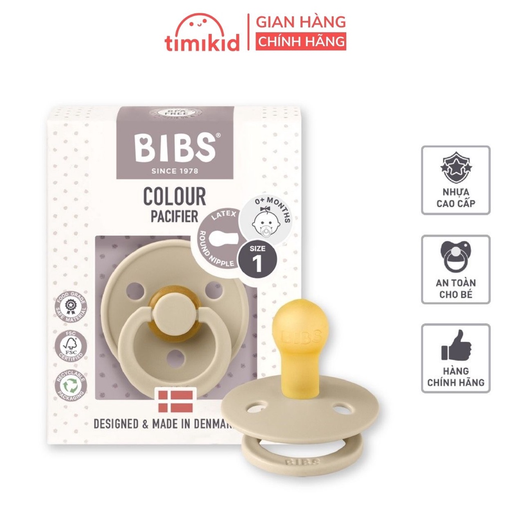 Ti Giả BIBS Colour Đan Mạch Chính Hãng Kèm Hộp Đựng, Núm Tròn Chất Cao ...