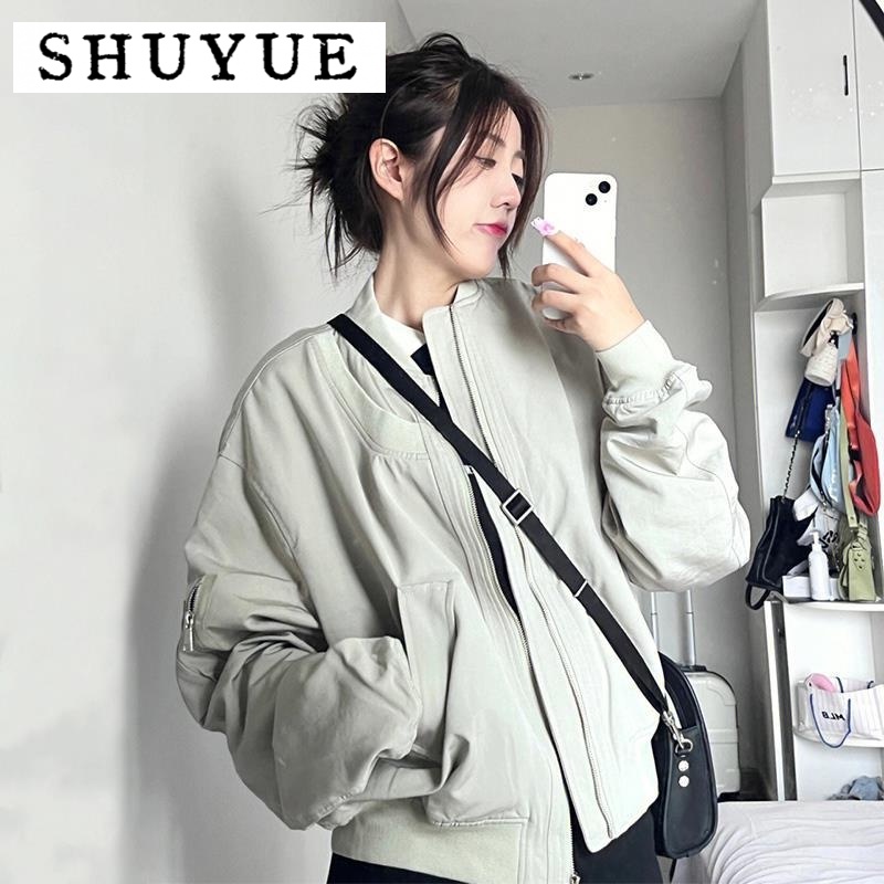 SHUYUE Áo khoác croptop WJK23A0OGW 42Z231019 | Shopee Việt Nam