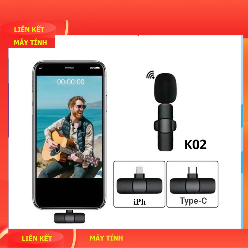 Bộ Microphone LiveStream không dây Remax K02 cổng LN của Táo / TypeC (Đen) | Shopee Việt Nam