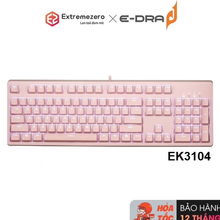 Bàn phím cơ Edra EK3104 Dream Pink / Hồng ( Blue , Brown , Red Switch ...