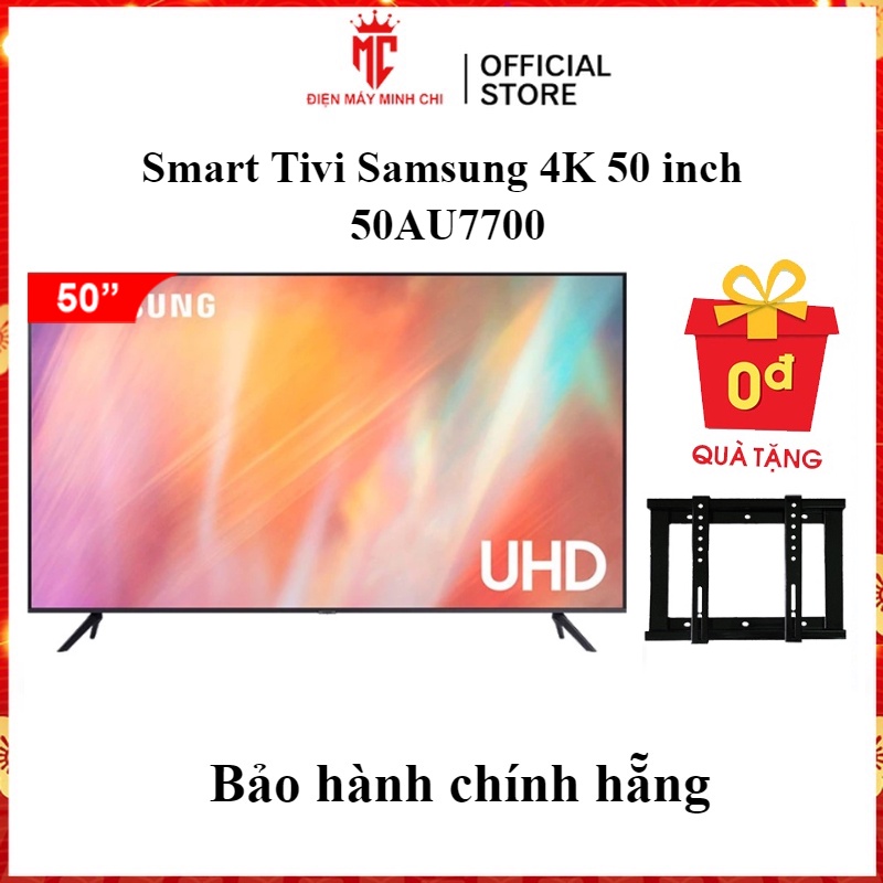 Smart Tivi Samsung 4K 50 inch 50AU7700 UHD - Điện máy Minh Chi | Shopee Việt Nam