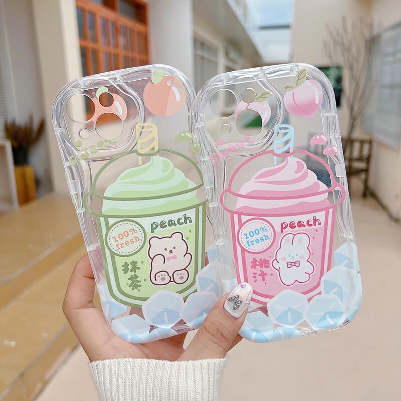 Cute Fresh matcha Peach juice Ice Cream Casing Xiaomi Mi 14 13T 13 12 ...