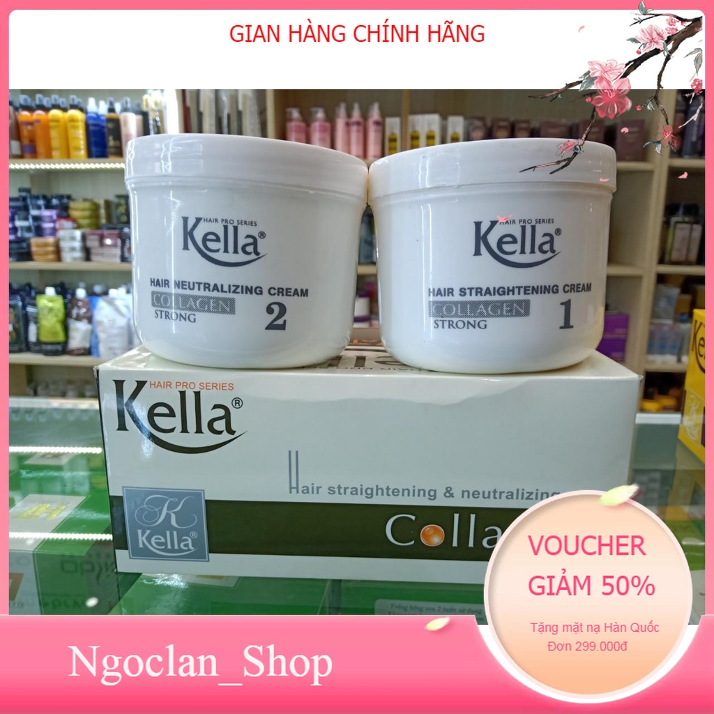 CẶP THUỐC KEM DUỖI ÉP TÓC KELLA COLLAGEN SUPER STRONG 500mlx2 | Shopee ...