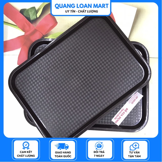 Khay Nhựa Chữ Nhật, Mâm Nhựa Tròn Chống Trơn Chượt, Khay Phục Vụ Nhà Hàng (31 X41cm) - Quang ...
