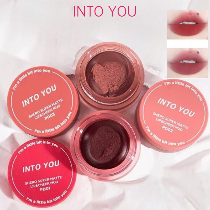 INTO YOU Son nhung lì di động đựng trong hũ bùn môi | Shopee Việt Nam