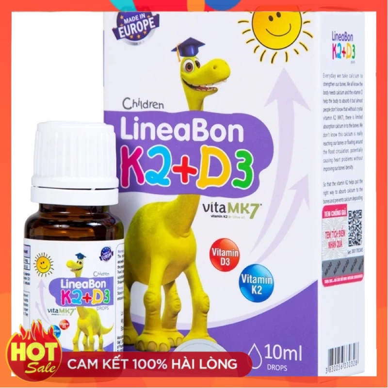 [Chính hãng] LineaBon vitamin D3 K2 10ml - Vitamin tăng chiều cao cho bé | Shopee Việt Nam