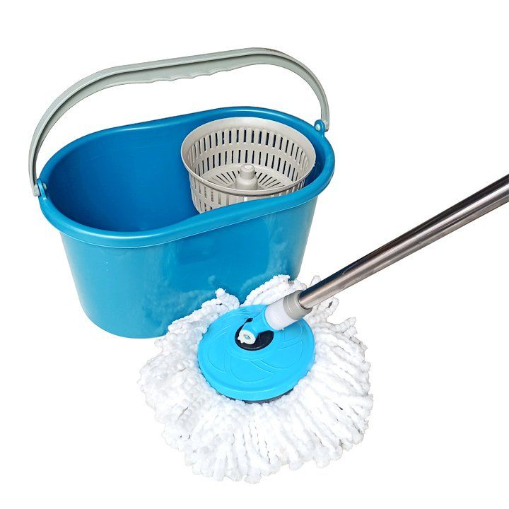 Bộ lau nhà 360 tự vắt thông minh lồng nhựa xoay rất nhẹ vắt khô sạch ...