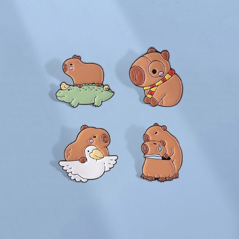 Ngộ nghĩnh Dễ Thương Capybara Pin Trâm Cài Kawaii Capy Động Vật Thổ Cẩm ...