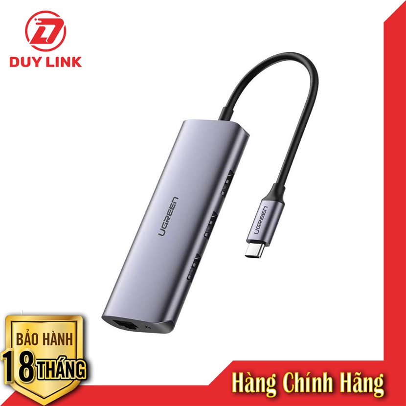 Ugreen 60718 USB Type C Bộ chuyển đổi sang 3 cổng USB 3.0 và Giga Lan ...