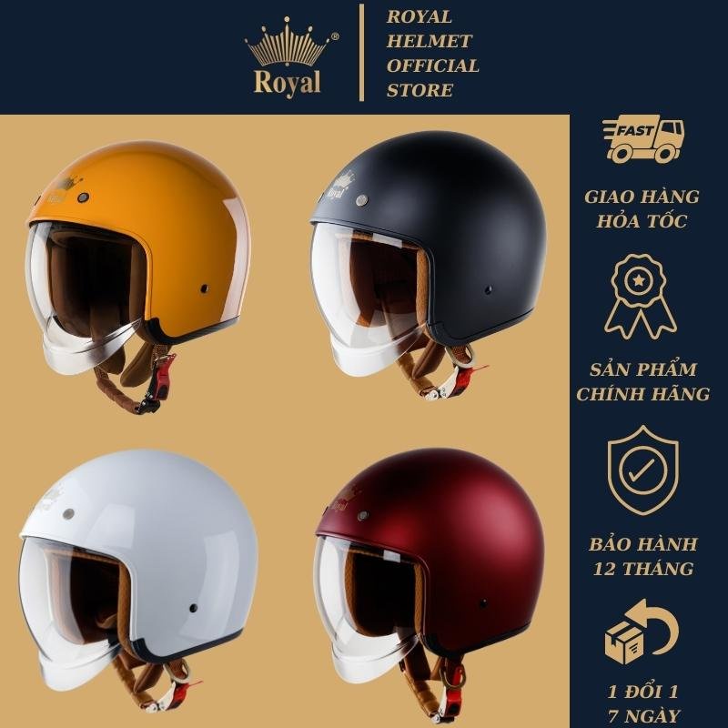 Mũ bảo hiểm 3/4 Royal M139 kính âm chính hãng bảo hành 12 tháng | Shopee Việt Nam