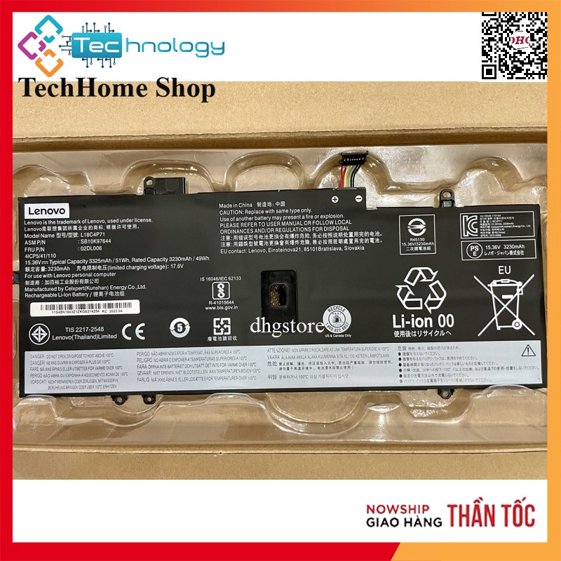 Pin laptop Lenovo ThinkPad X1 Carbon Gen 7 8 7th 8th, X1 Yoga Gen 4 Gen ...
