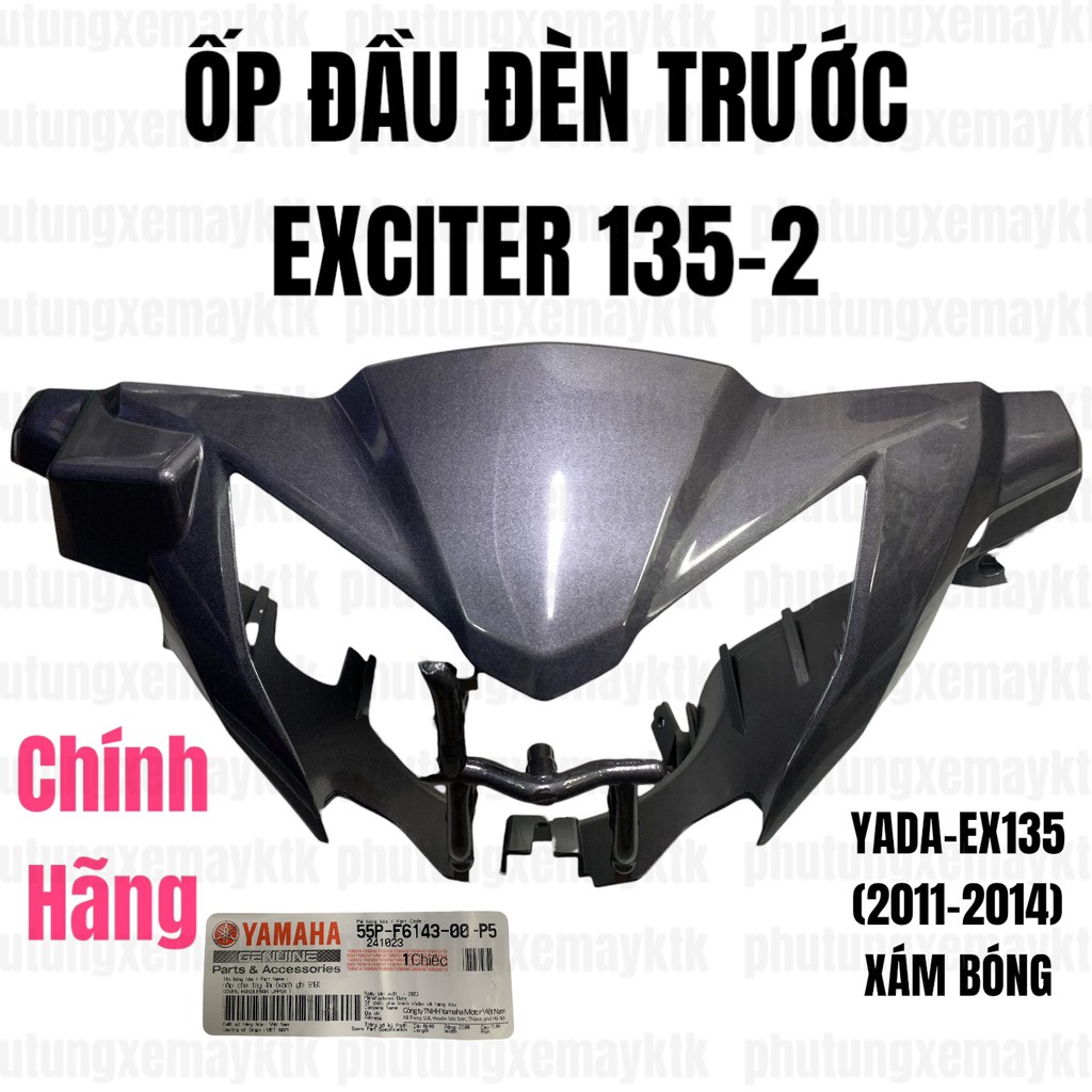 [Chính hãng Yamaha]YADA-EX135(11-14)-Xám bóng-2 Ốp đầu đèn trước ...