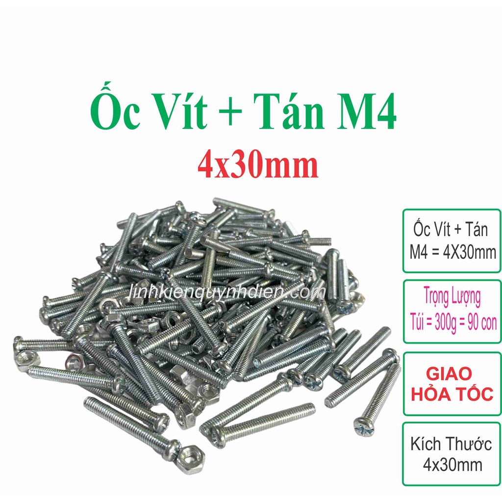 Ốc vít tán M4 4ly dài 3cm ( túi 300g = khoảng 90- 100 con) - Linh kiện ...