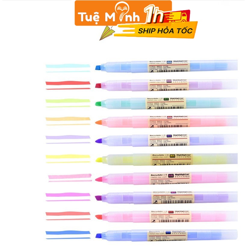 Bút highlight HI14 bút đánh dấu dạ quang thân trong độc đáo nhiều màu ...