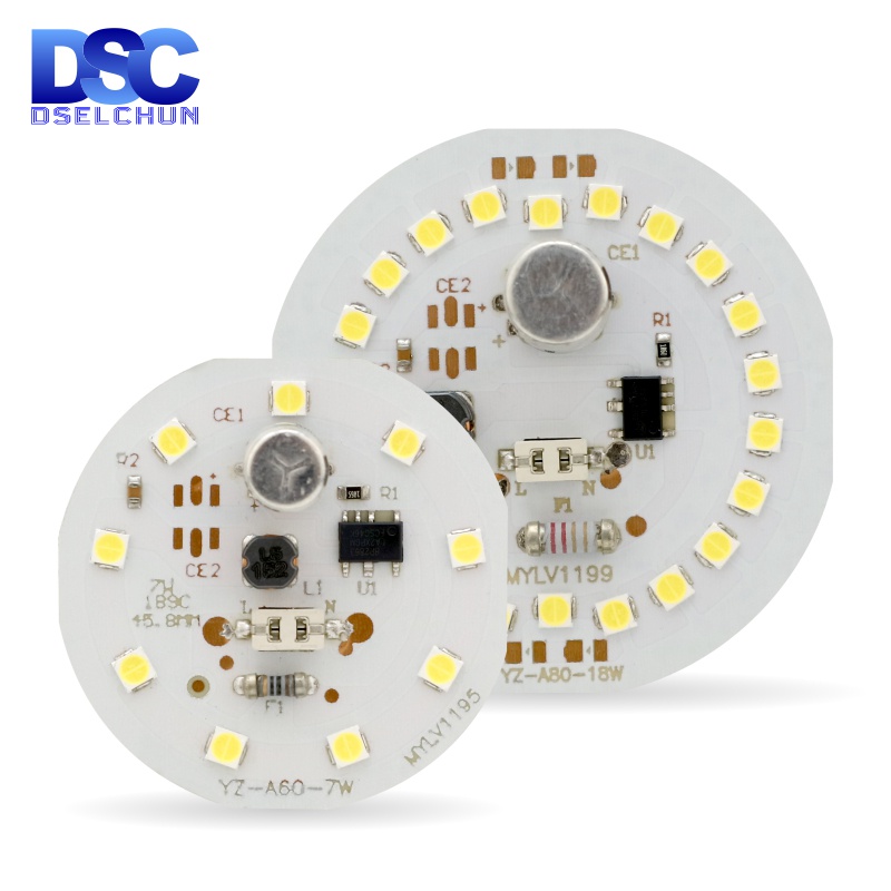 Chip LED DSELCHUN Cho Bóng Đèn 5W 7W 9W 12W 15W 18W 2835SMD DOB Hạt Đèn Tròn AC 220V Không Nhấp ...