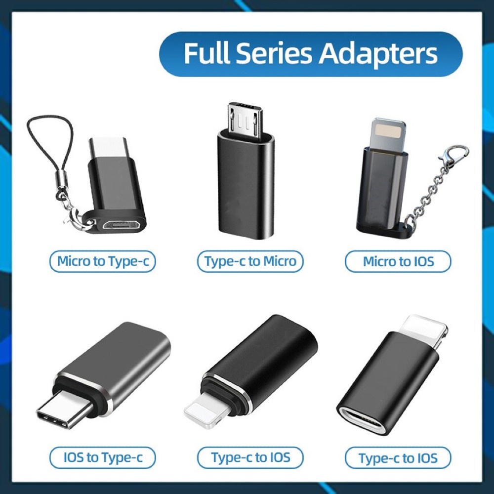 [ SẠC / MIC / TAI NGHE] Bộ đầu chuyển đổi bộ sạc điện thoại Micro USB IOS Type C cho ip 12 13 14 ...