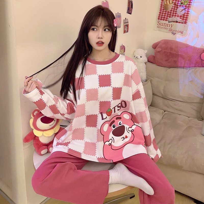 Bộ Đồ Ngủ In Họa Tiết Hoạt Hình Dễ Thương Phong Cách Hàn Quốc Thời ...