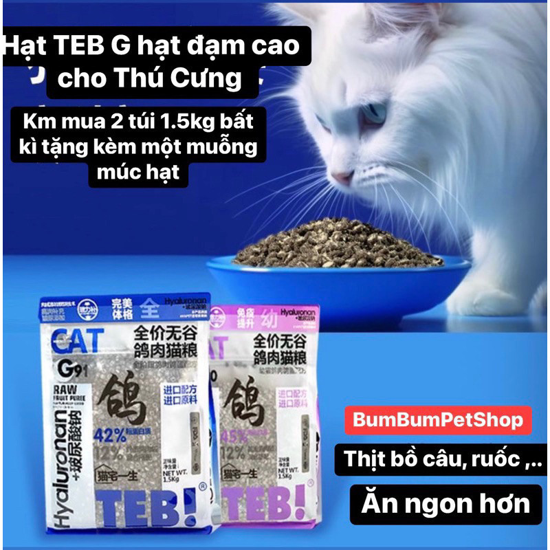 [CHÍNH HÃNG] Hạt Teb G Series 96% đạm động vật mix ruốc chà bông cao ...