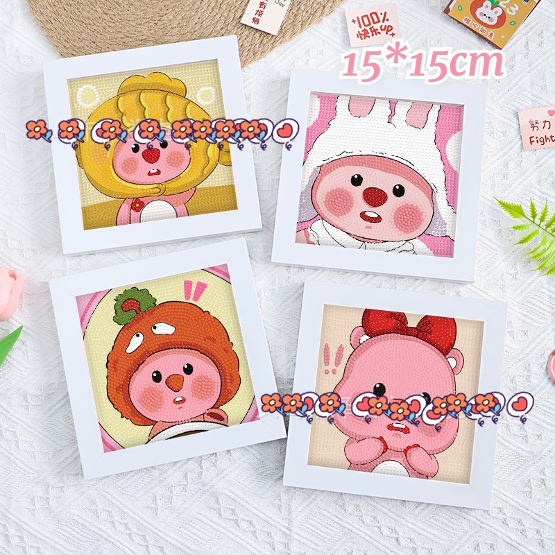 Loopy Bộ Tranh Đính Đá Tự Làm Họa Tiết Hoạt Hình Màu Hồng Dễ Thương Cho ...