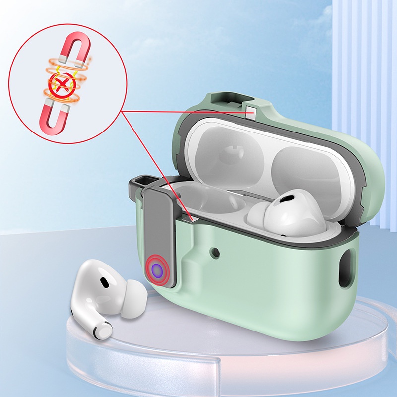 Vỏ Bảo Vệ Hộp Sạc Tai Nghe airpods pro 2 series (usb-c), Khóa Nam Châm ...