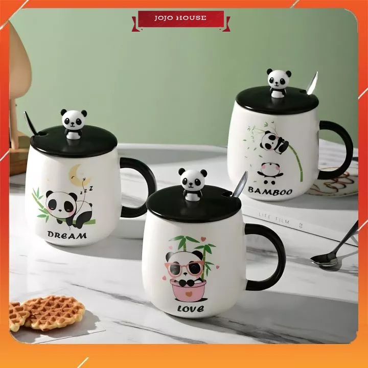 [ Quà tặng ] Ly, tách sứ có nắp, Quà lưu niệm, cốc sứ cute kèm muỗng và ...