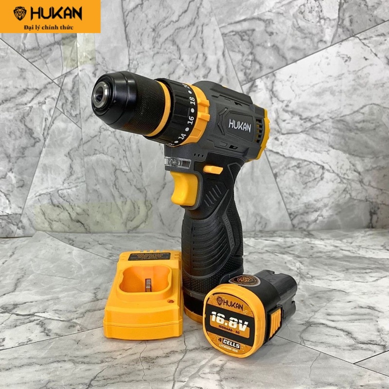 Bộ Khoan Dùng Pin HUKAN CD0445MCL - Khoan pin 16,8V Không Chổi Than Autolook 10mm HUKAN CHÍNH ...