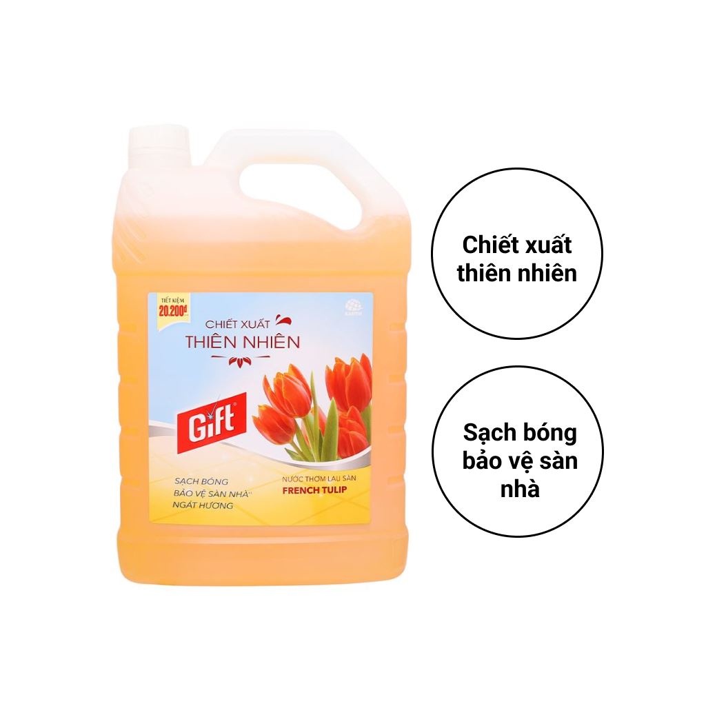 Nước Lau Sàn Gift Hương Tulip Can 3.8kg Đậm Đặc, Giúp Sàn Nhà Sạch Bóng, Ngát Hương Và Xua Đuổi ...