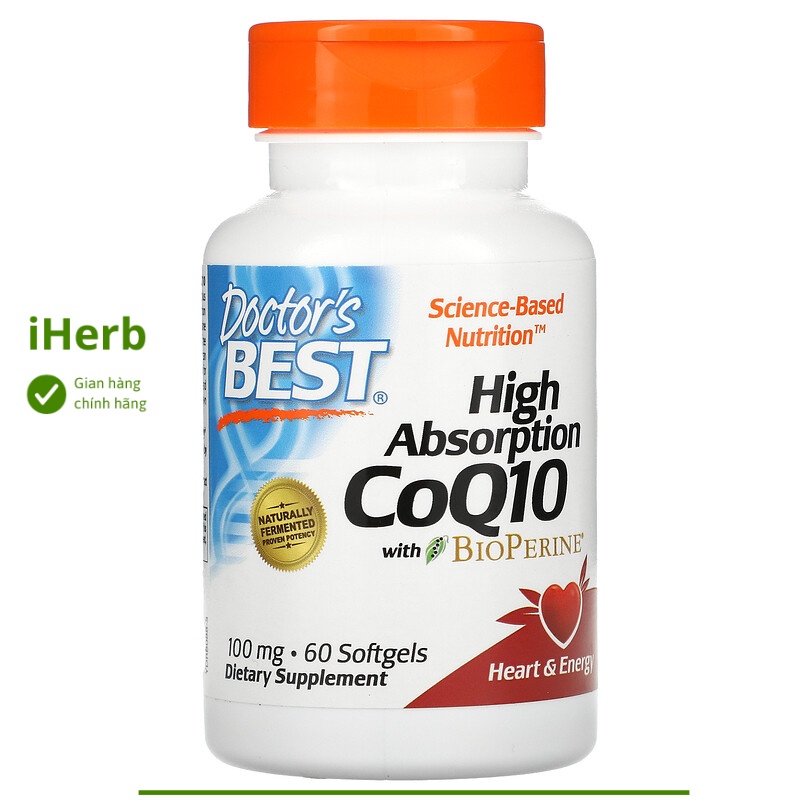 Viên uống High Absorption CoQ10 with BioPerine hỗ trợ sức khỏe tim 100 ...