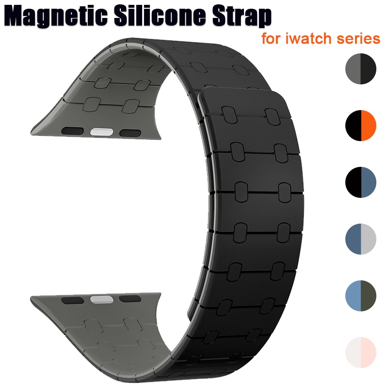 Dây Đeo Thể Thao Bằng Silicone Mềm Có Nam Châm Cho Apple Watch 9 8 ...