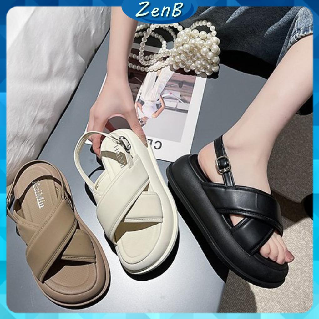 Giày sandal nữ đế bánh mỳ 4.5cm đi chơi đi biển siêu HOT ZENB | Shopee Việt Nam