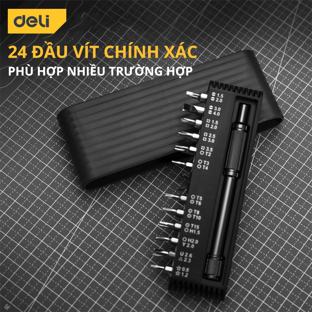 Bộ Tua Vít Đa Năng Mini 24 Đầu Vít Chính Hãng DELI - Sửa Chữa Điện ...