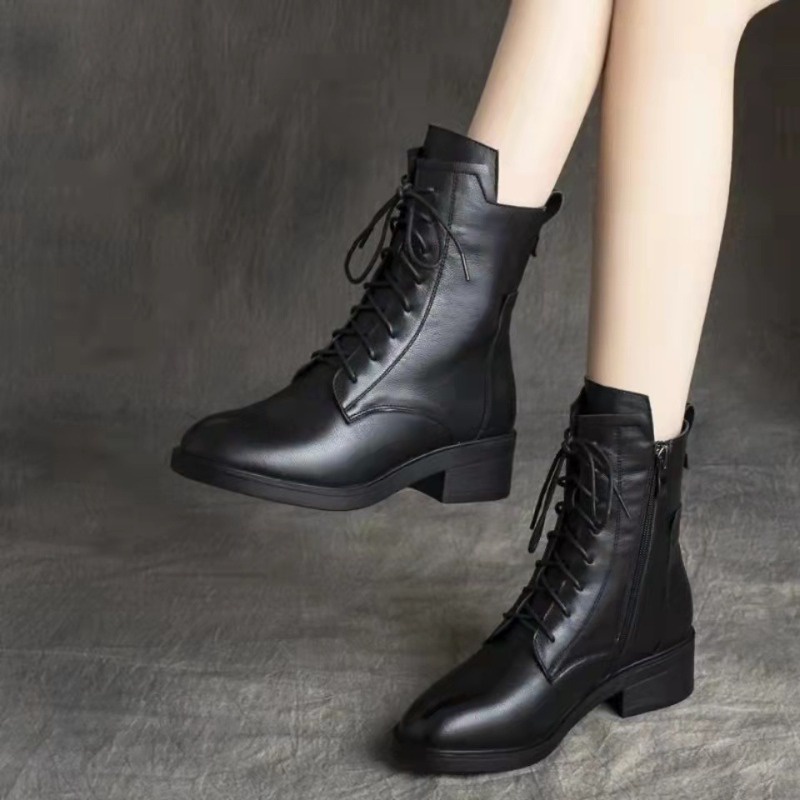 【Khuyến mãi tổn thất】Giày boots nữ thời trang thu đông phong cách Anh ...