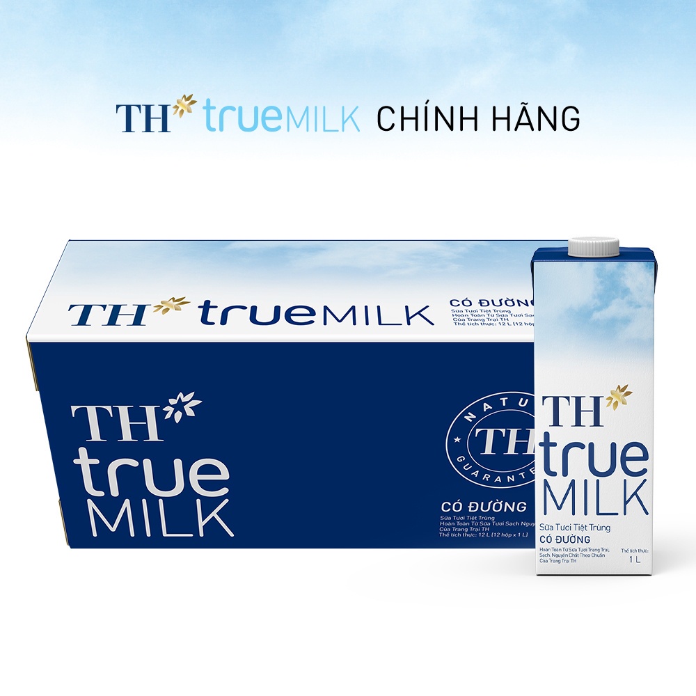 HÀNG CHÍNH HÃNG SỮA TƯƠI TH TRUE MILK CÓ ĐƯỜNG 1L ( THÙNG 12H 1L ...