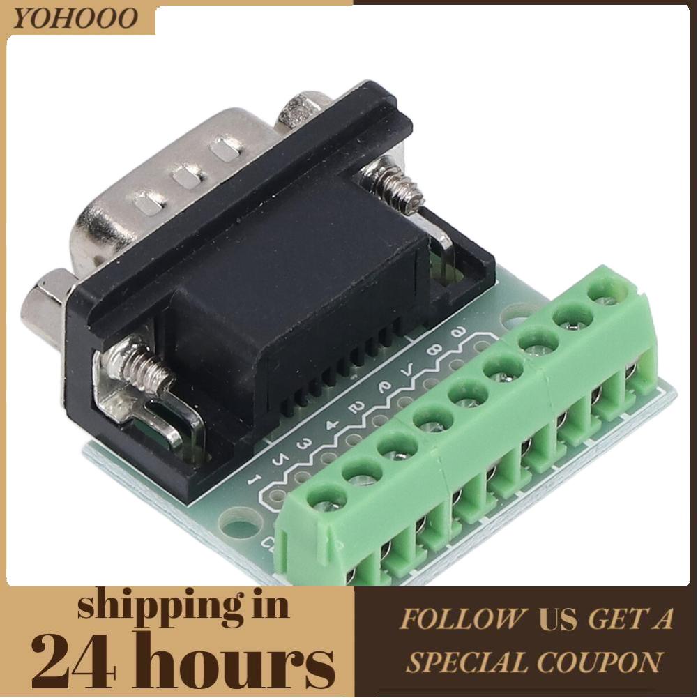 Yohooo Terminal Block DB9 Male Header to Screw 9 Pin Connector Break ...
