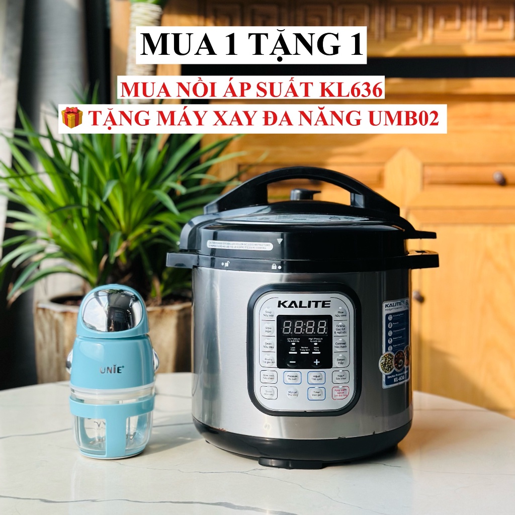 Nồi áp Suất điện đa Năng Kalite KL 636 KL636 Dung Tích 6L, 950W 10 Chế độ Nấu Hầm đa Năng, Bảo ...