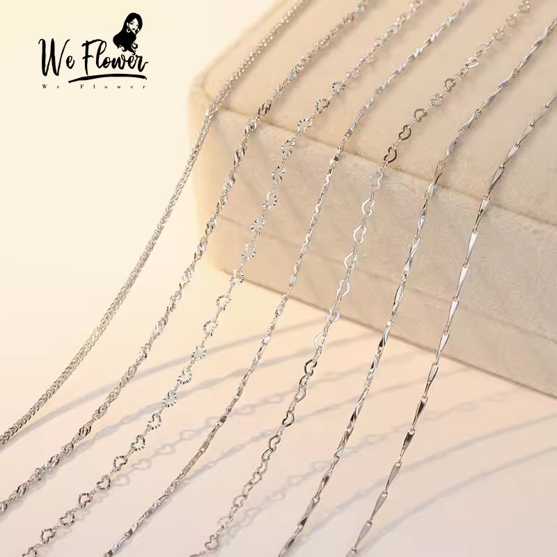 We flower Vòng cổ Bạc s925 Đính Kim Sa Lấp Lánh Thời Trang Cho Nam Nữ | Shopee Việt Nam