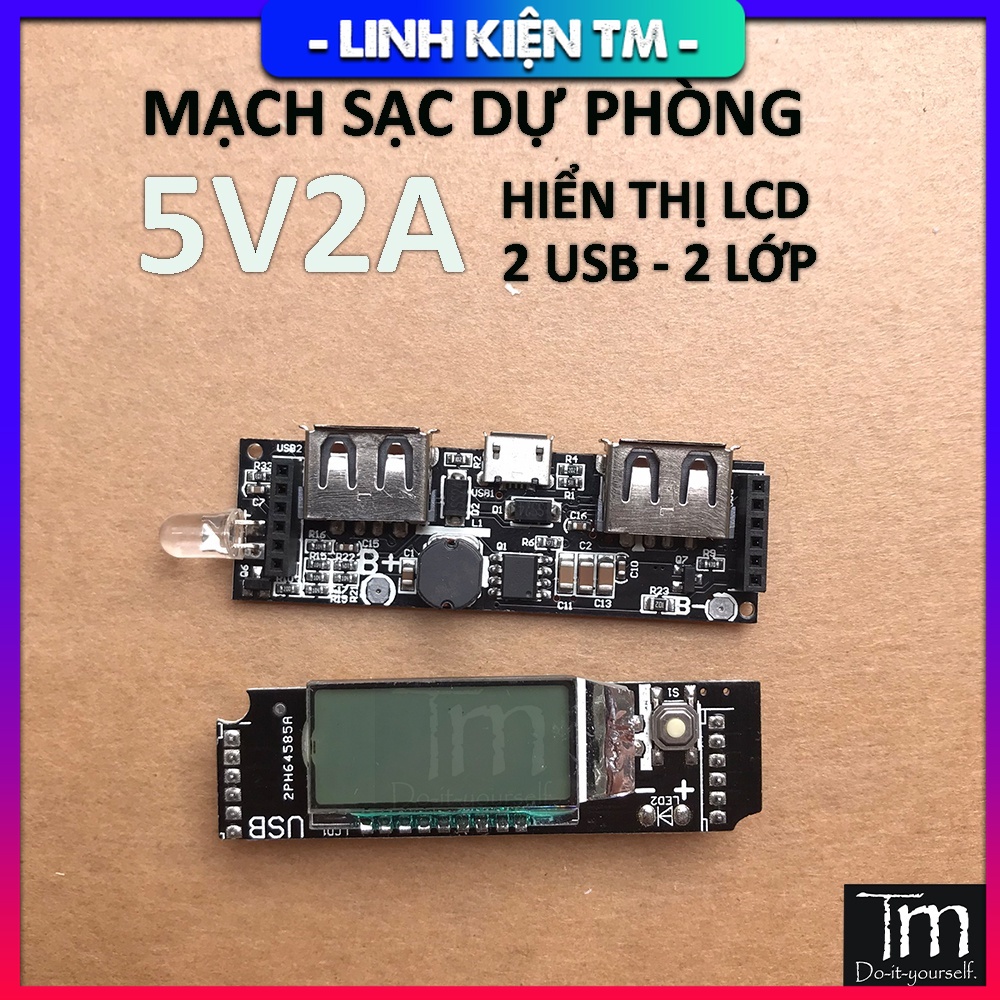 Mạch Sạc Dự Phòng 5V2A Hiển Thị LCD 2 Lớp | Shopee Việt Nam