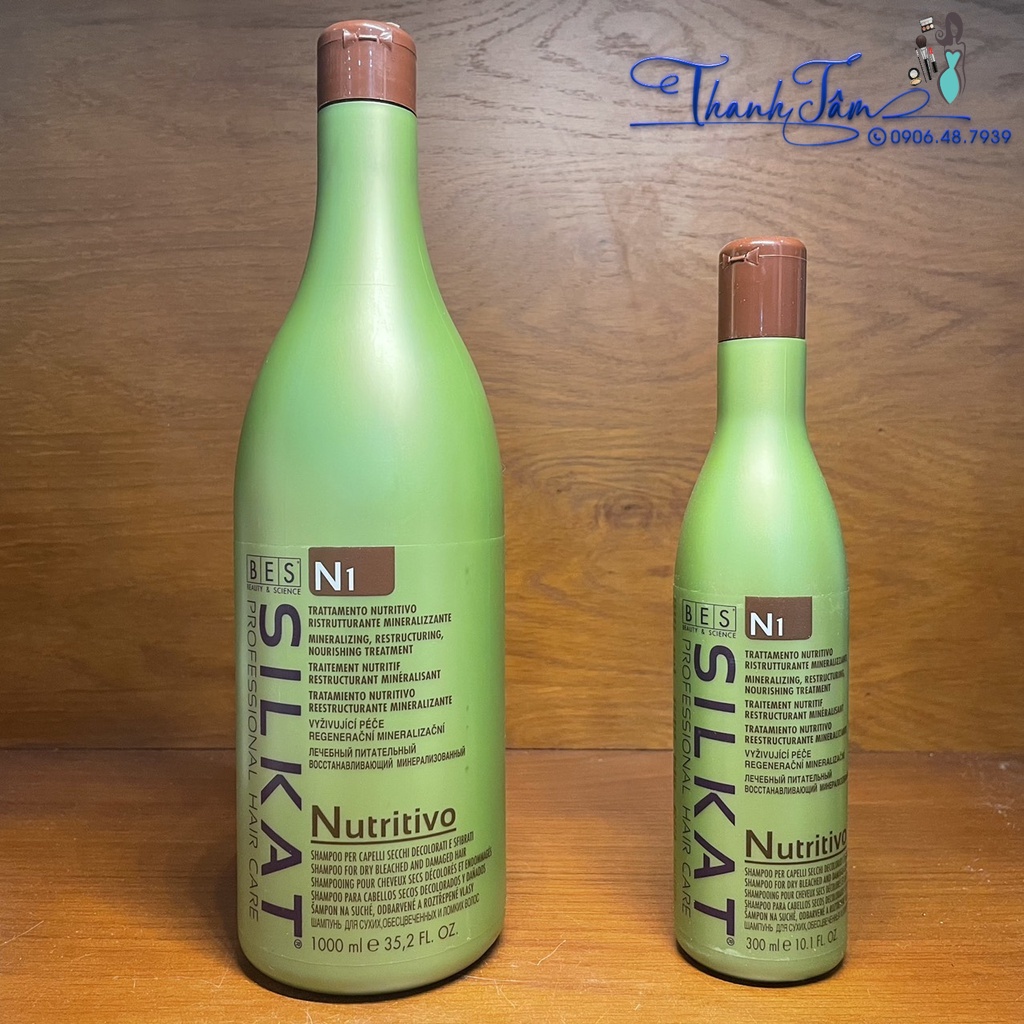 Dầu gội dành cho tóc khô, phai màu, hỏng Bes Hergen Silkat N1 Nutritivo ...