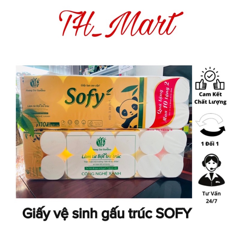 GIẤY VỆ SINH GẤU TRÚC SOFY 12 CUỘN TẶNG KÈM 1 TÚI GIẤY ĂN SOFY 200 TỜ RÚT | Shopee Việt Nam